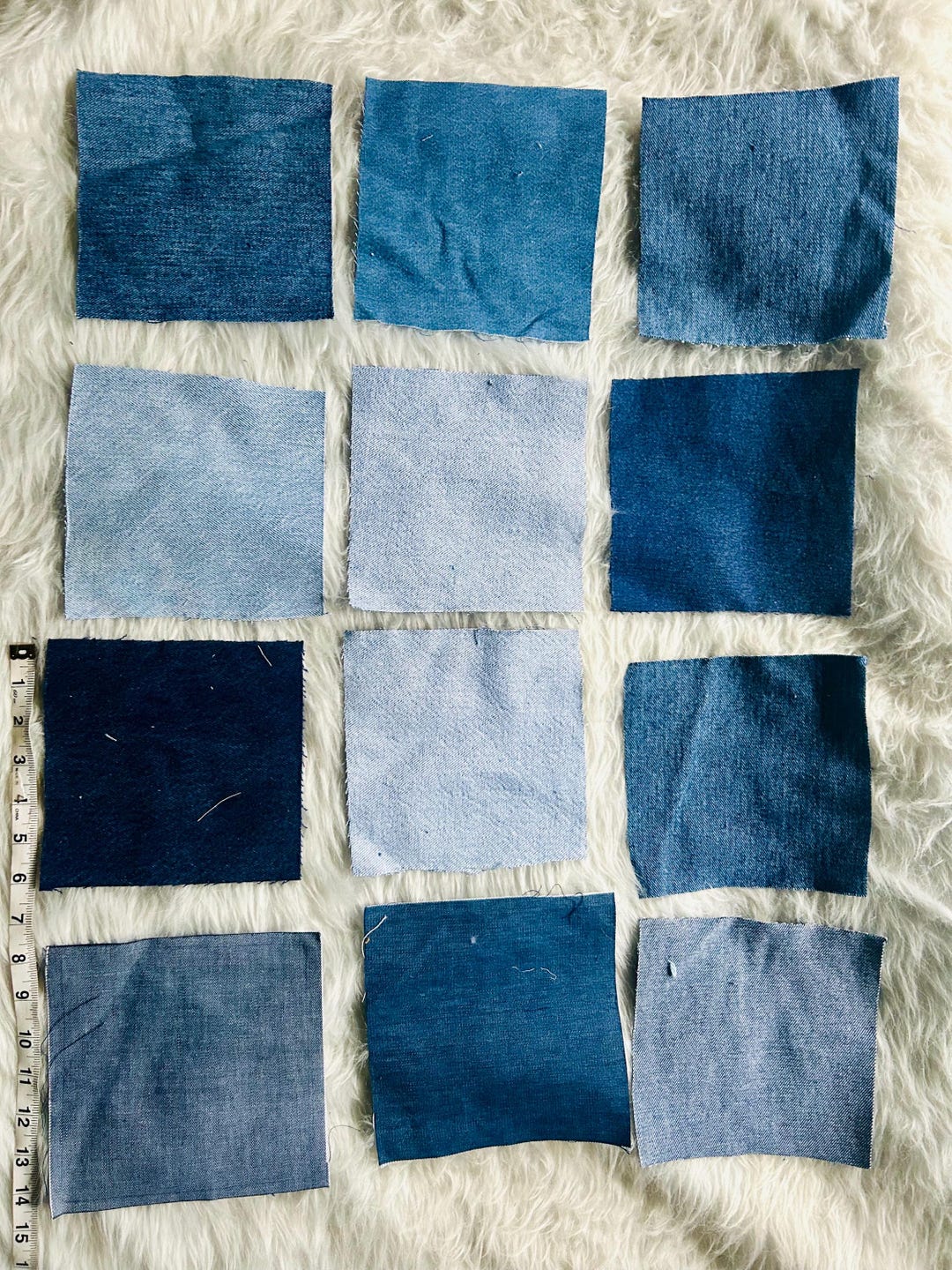 Upcycled Denim Quilt Squares: 6x6 Inch Blue Jean Fabric, Lot of 20 - Etsy