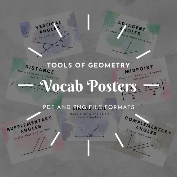 Geometry Vocabulary Adjacent Angles