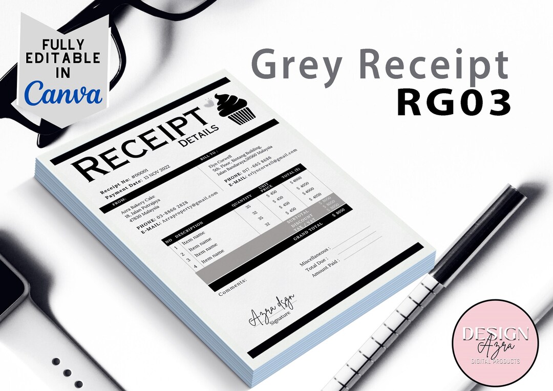 Canva Receipt template Receipt design Receipt aesthetic - Etsy México