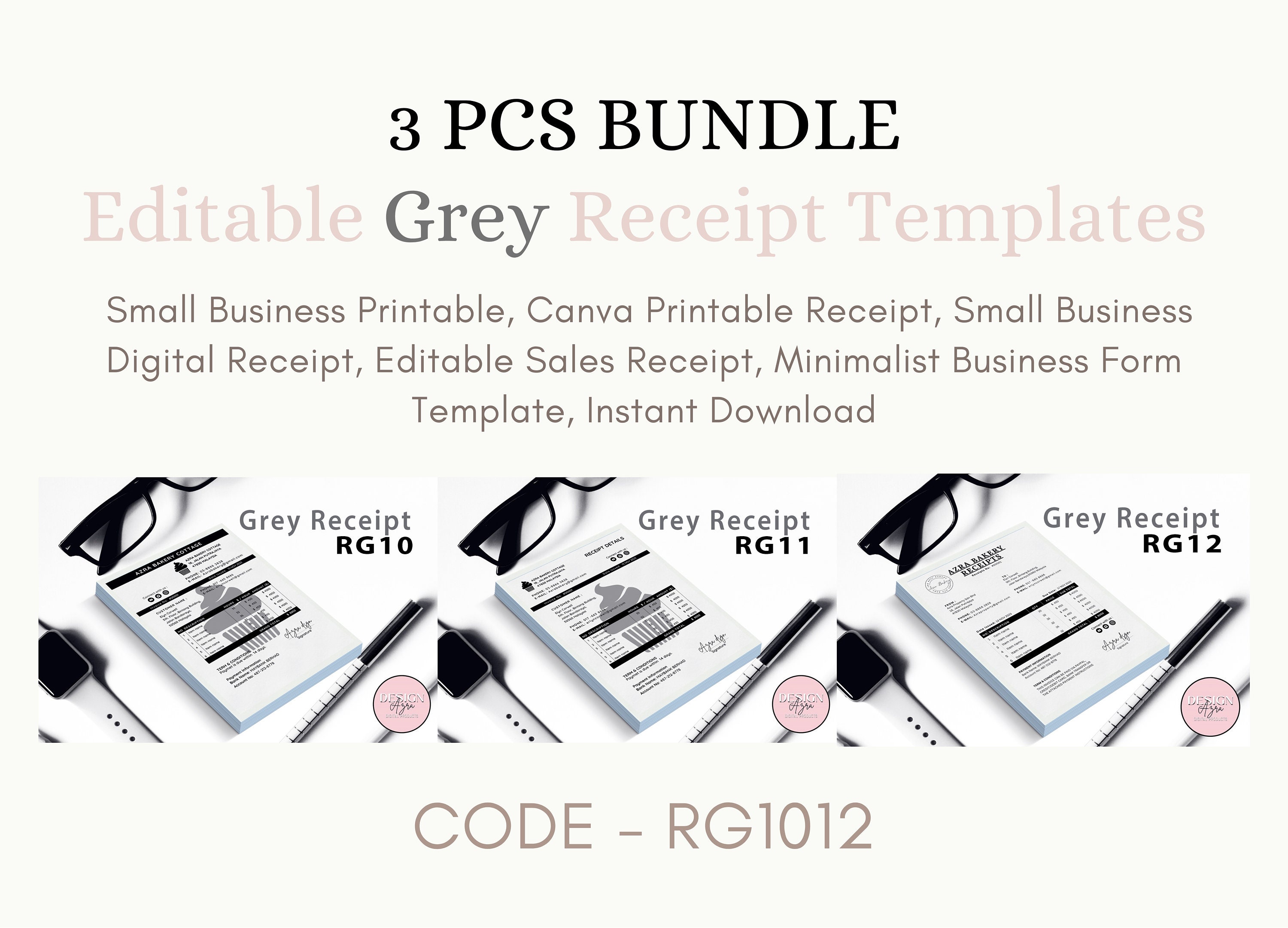 Editable Receipt Template Bakery Invoice Template Editable Cake Order ...