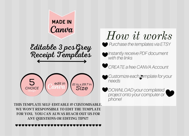 Editable Receipt Template Bakery Invoice Template Editable Cake Order ...