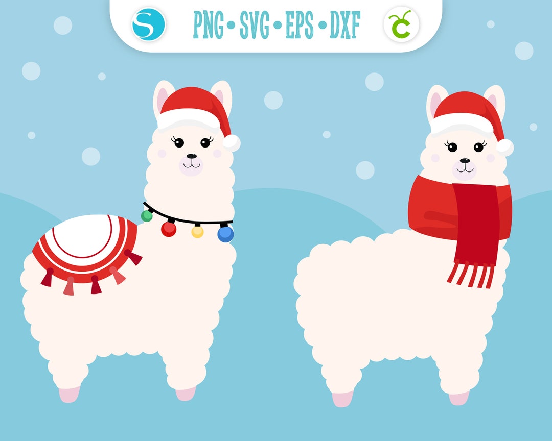 New Year Lama SVG Vector Cricut, Christmas Lama Layered, Lama Cut SVG ...