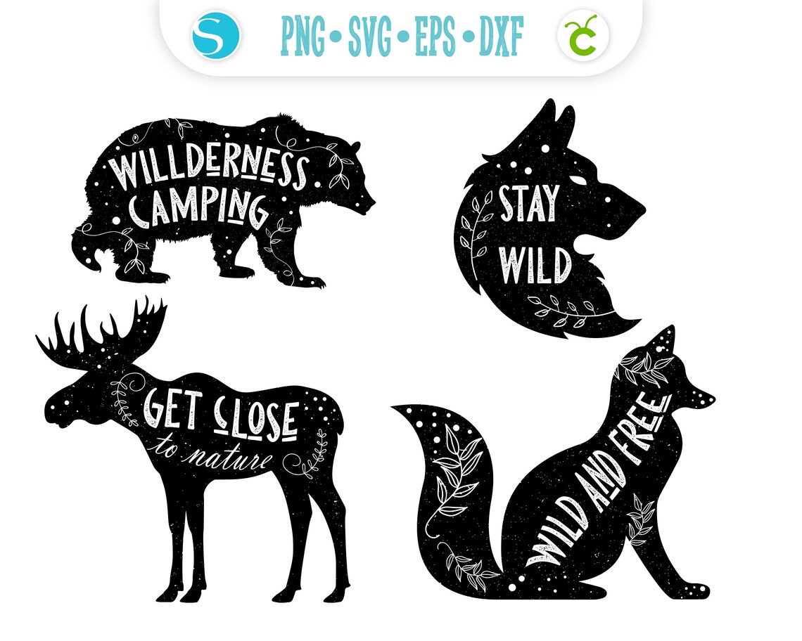Wild Animals SVG Vector Set, Cut Wild Animals Vector Svg Wild Animals ...
