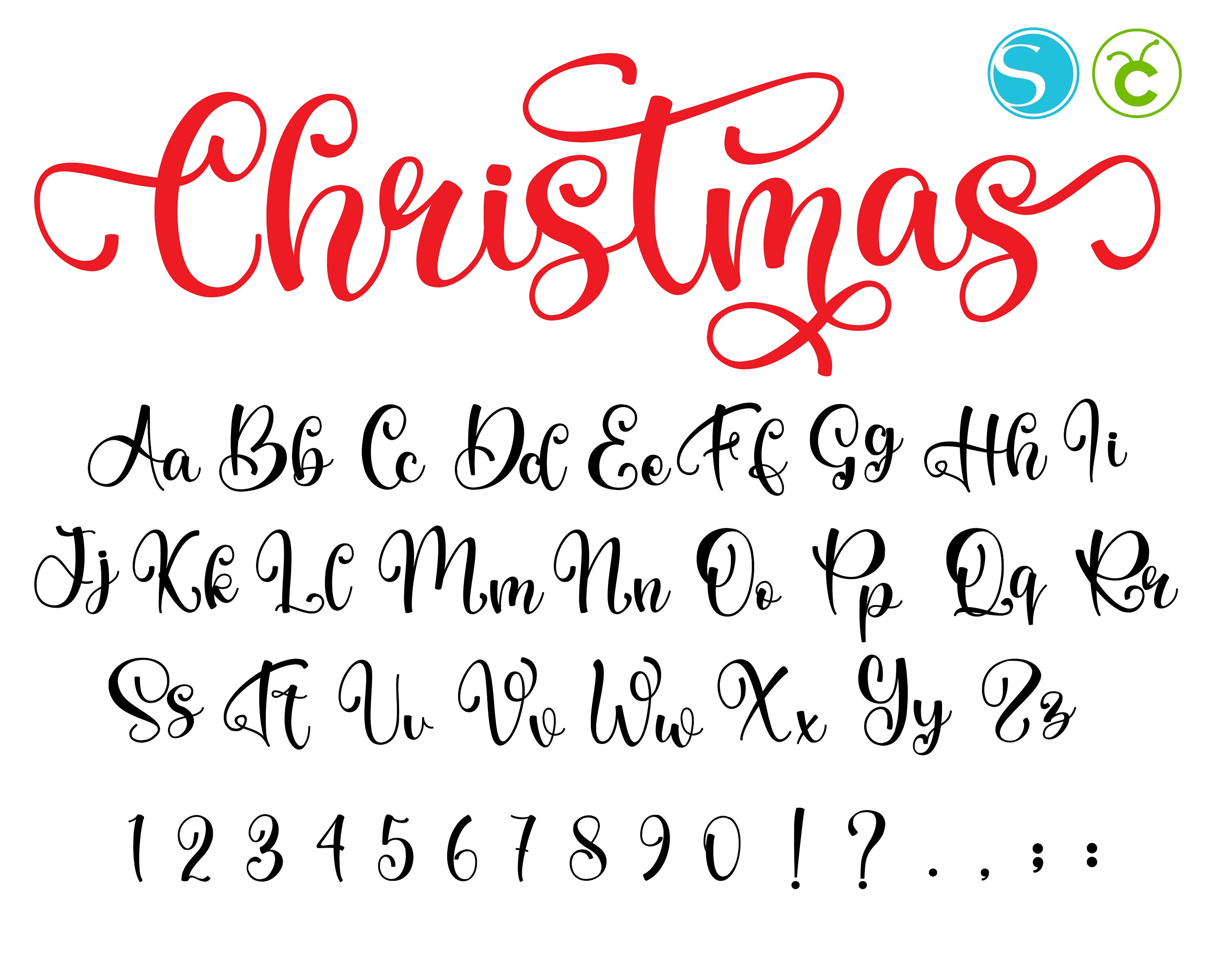 Christmas Font SVG Cricut, Christmas Font OTF, Christmas SVG Letters ...