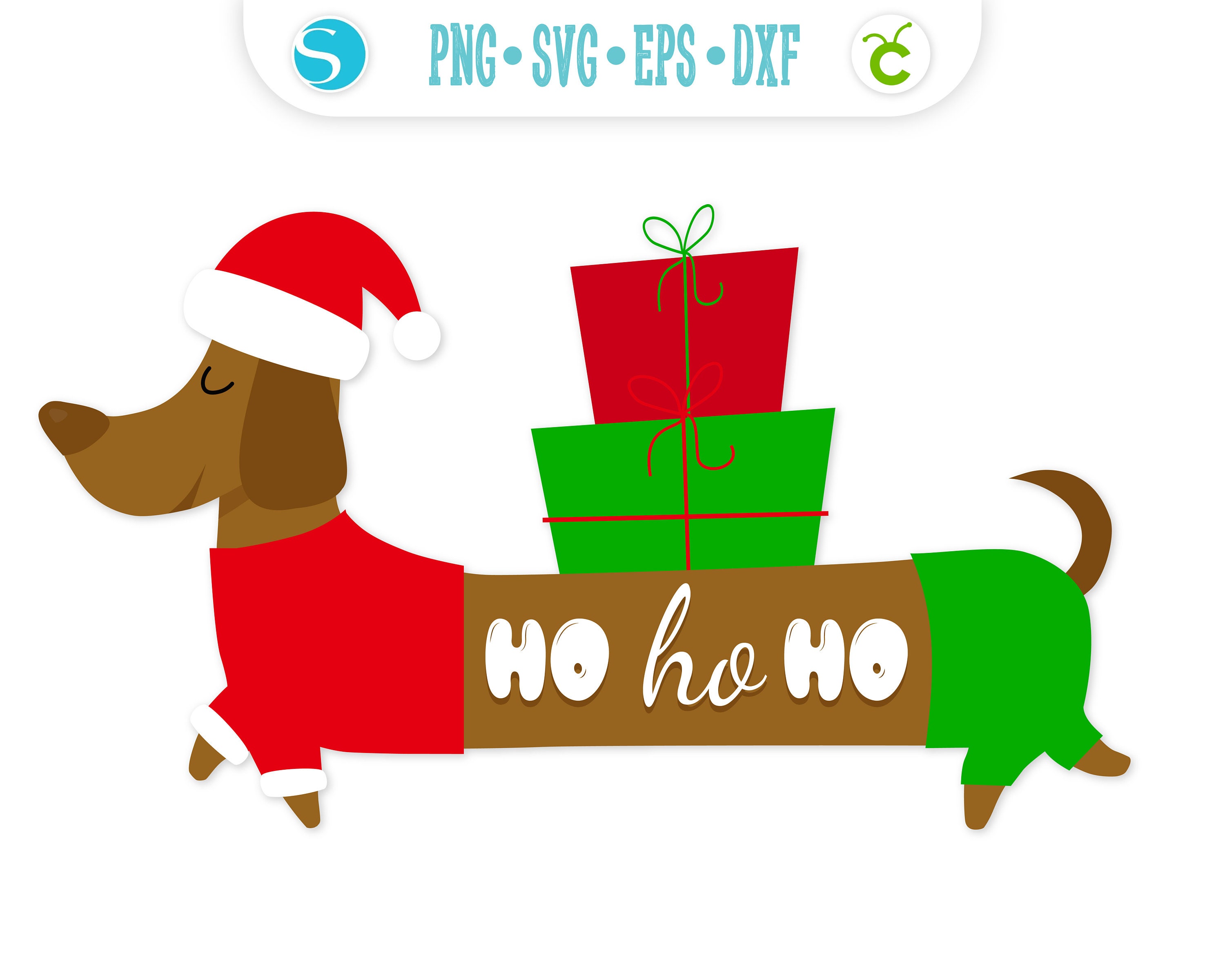 Christmas Dog SVG Vector Cricut Dachshund Dog Svg Christmas Dog Layered ...