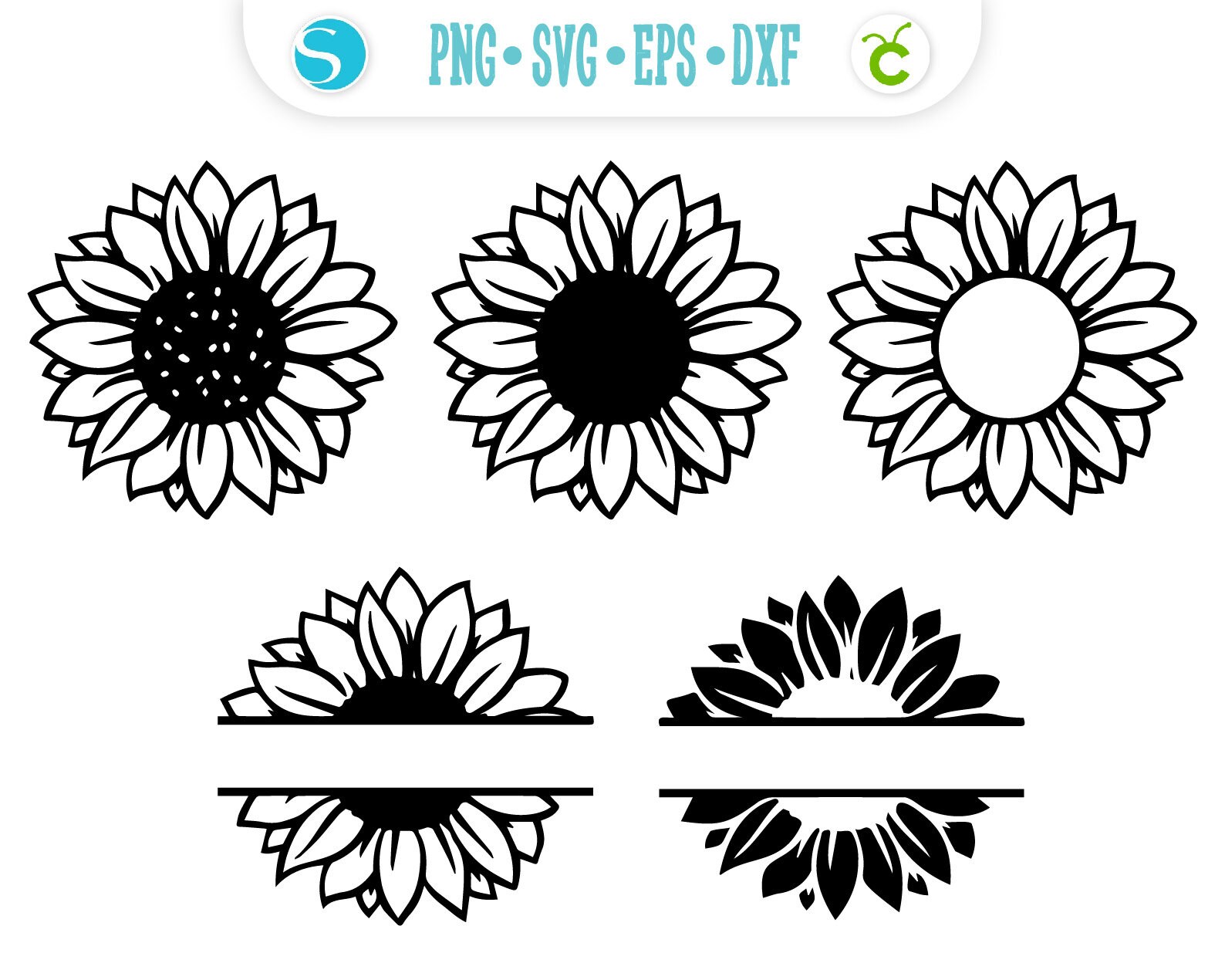 Sunflower SVG Vector Cricut, Sunflower Cut SVG for Cricut, Sunflower ...