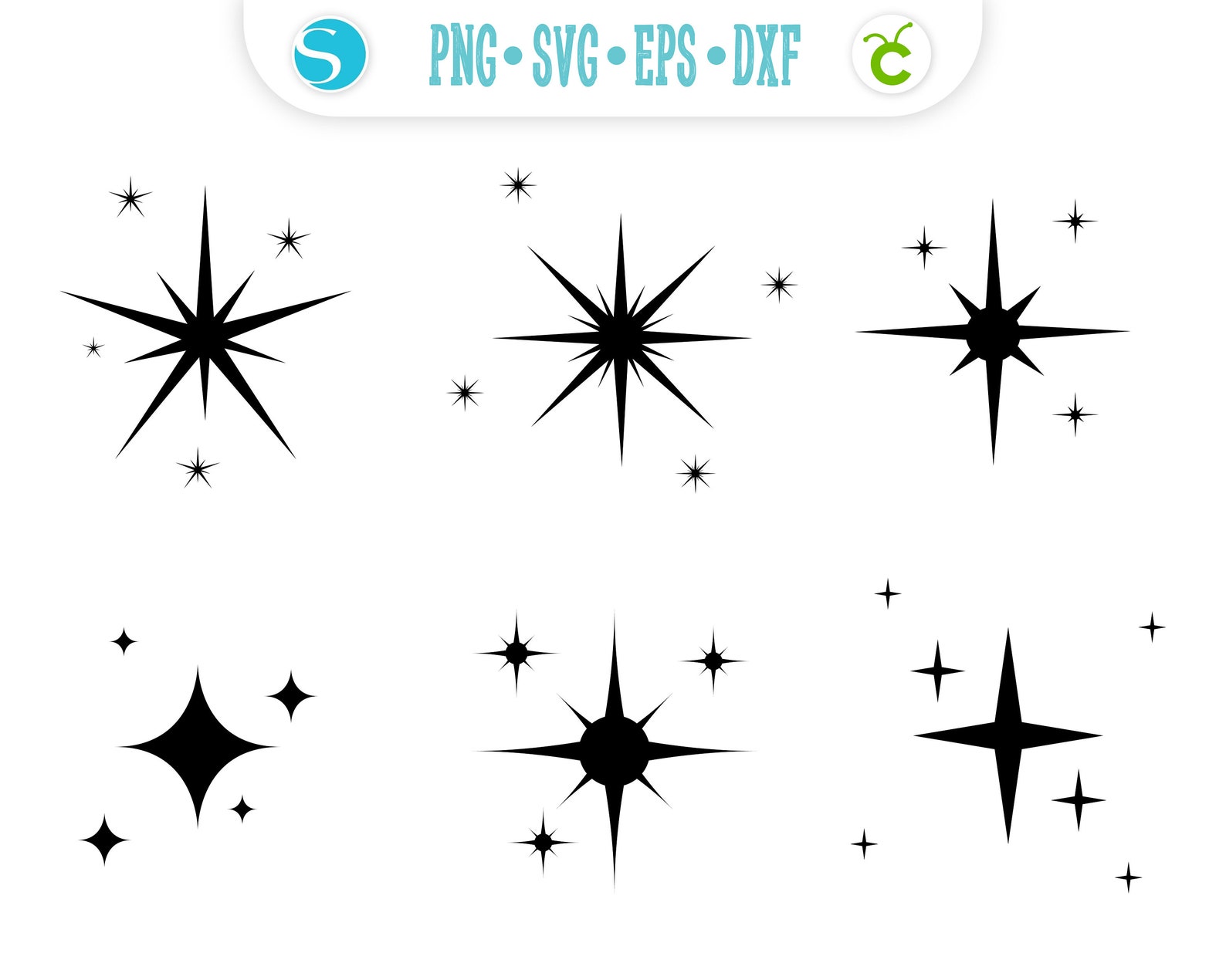 Stars SVG Set, Cut Stars Vector Svg, Stars Cut SVG for Cricut, Stars ...