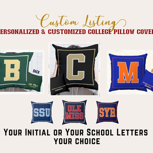 Custom College Pillow - Etsy