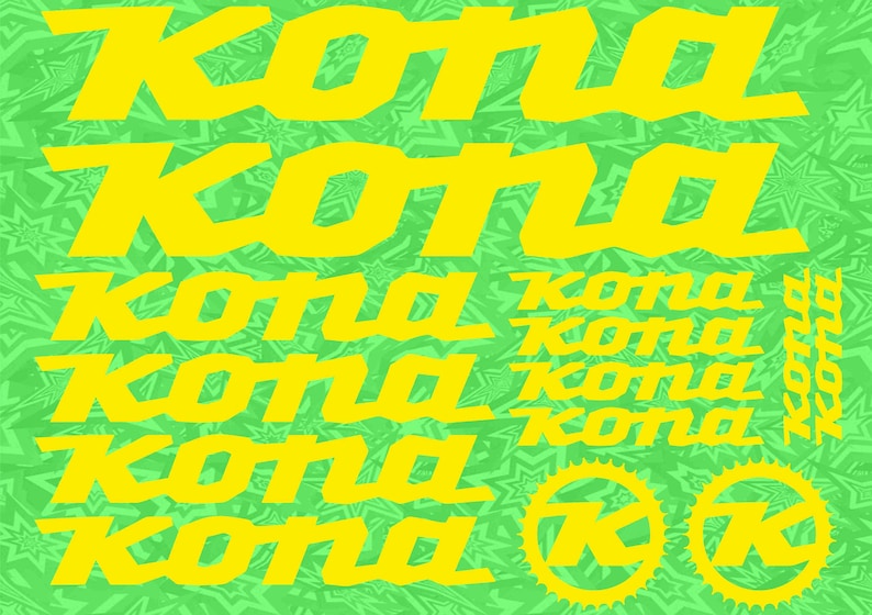 Kona Stickers Decals Sheet for Bike Frame Cycling Bicycle Mtb Road ...