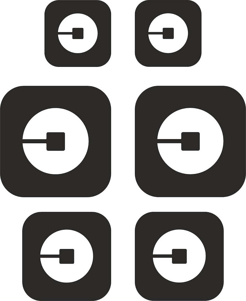 6pcs Uber Logo Decals Sticker Vinyl for Car Bumper Window Doors and ...