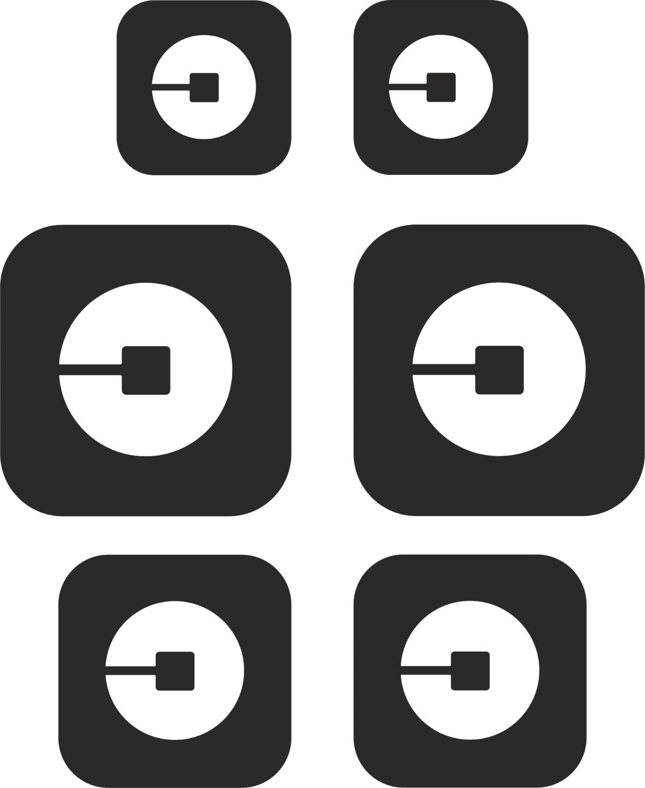 6pcs Uber Logo Decals Sticker Vinyl for Car Bumper Window Doors and ...