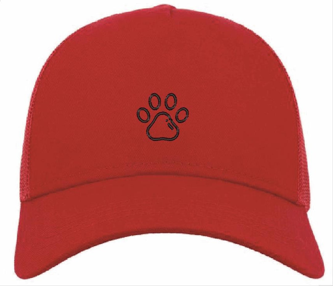 Dog Paw Trucker Hat Cap Handmade With Embroidery. Gift for Vet or Dog ...