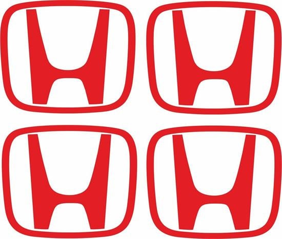 4x Logo Sticker Wheel Center Caps Decal for Honda CIVIC ACCORD CRV Vtec ...