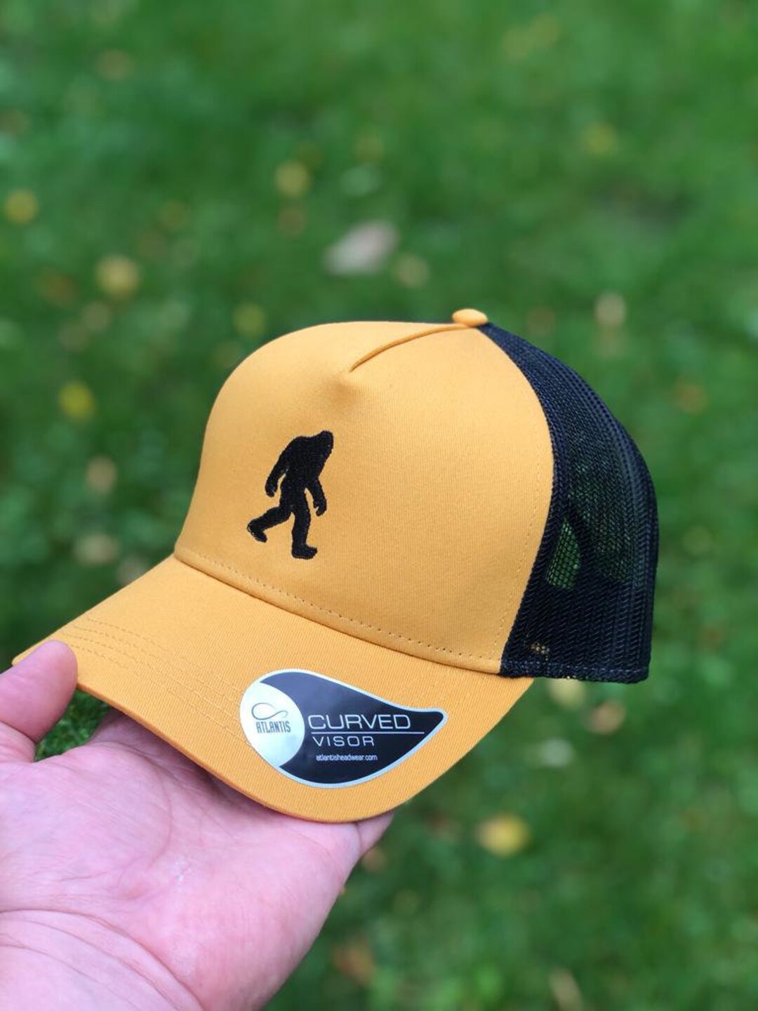 Bigfoot Big Foot Trucker Baseball Cap Dads Hat Handmade Embroidery. - Etsy