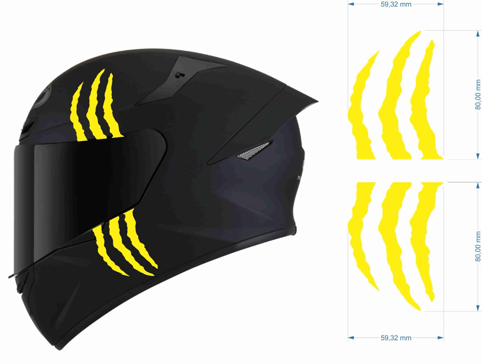 Motorcycle Helmet Sticker | Motorcycle Stickers | Claw Claw Scratches ...