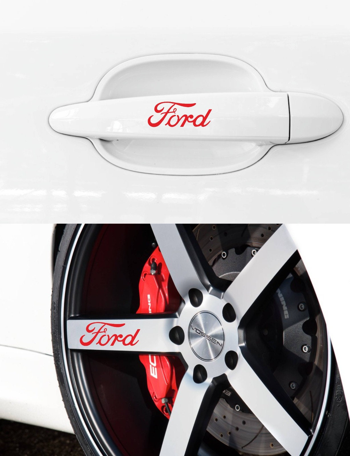Ford Decals Stickers for Door Handles and Wheels Rims 8pcs Emblem Logo ...