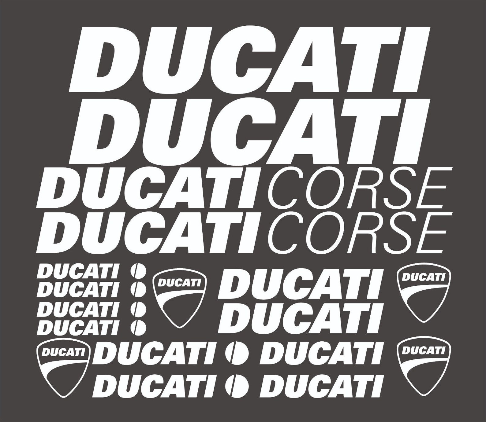 Ducati Corse Motorcycle Decals Stickers Set for Bike Fuel Tank Helmet ...