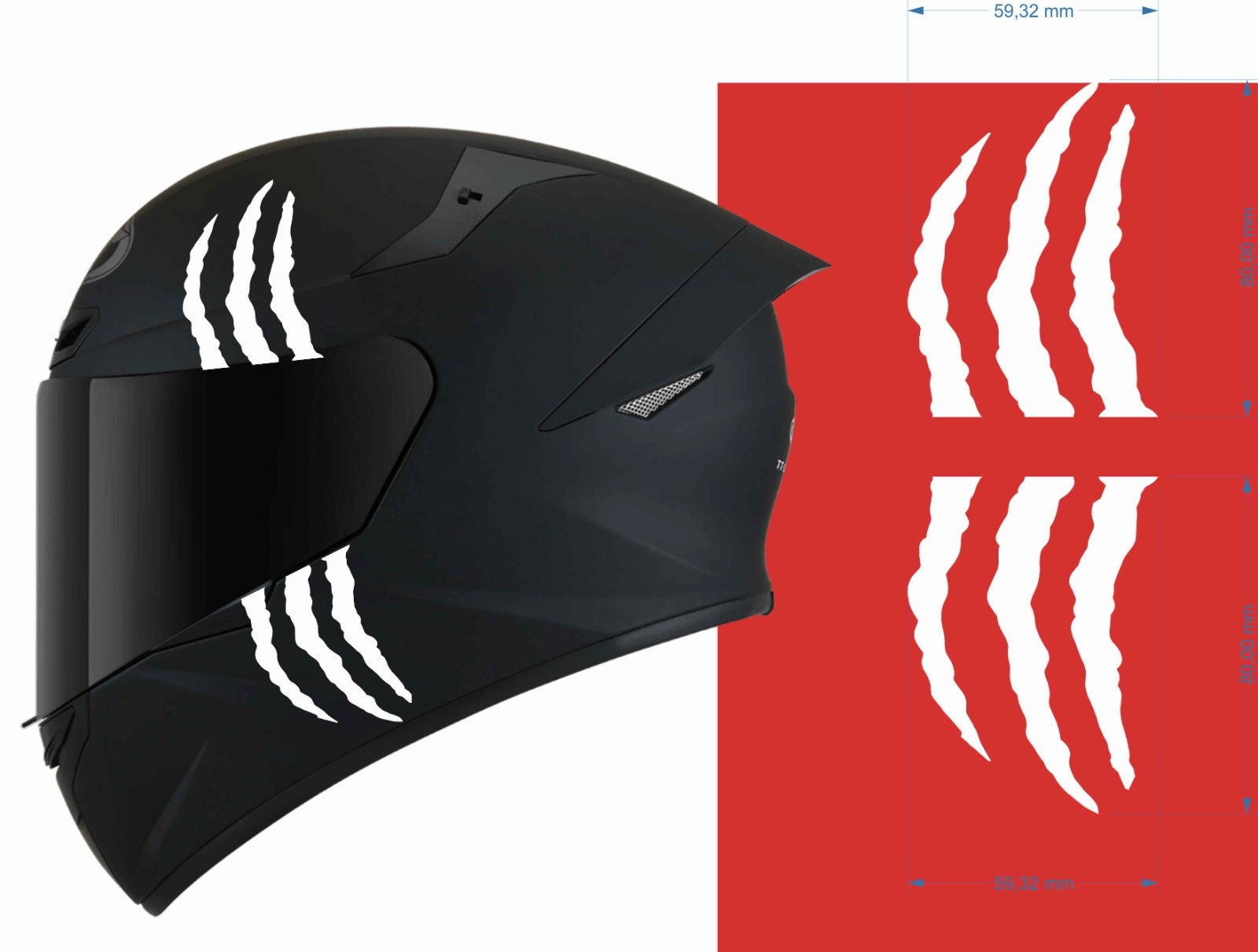 Motorcycle Helmet Sticker | Motorcycle Stickers | Claw Claw Scratches ...