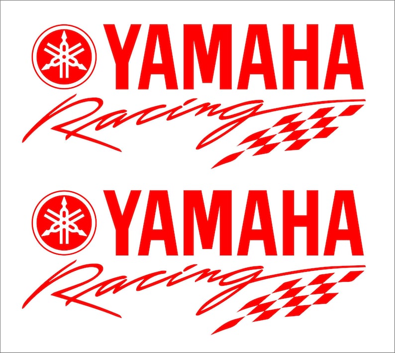 Two Yamaha Racing Logo Decals Stickers for Motorcycle Fairing Fuel Tank ...