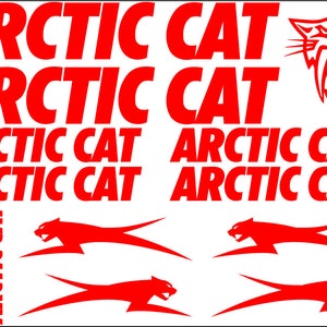 Arctic Cat Stickers Decals Set for Helmet Snowmobile Cars Windows ...