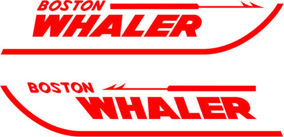 Two Boston Whaler Decals Stickers Boat Hull Side Emblem Pair Marine ...
