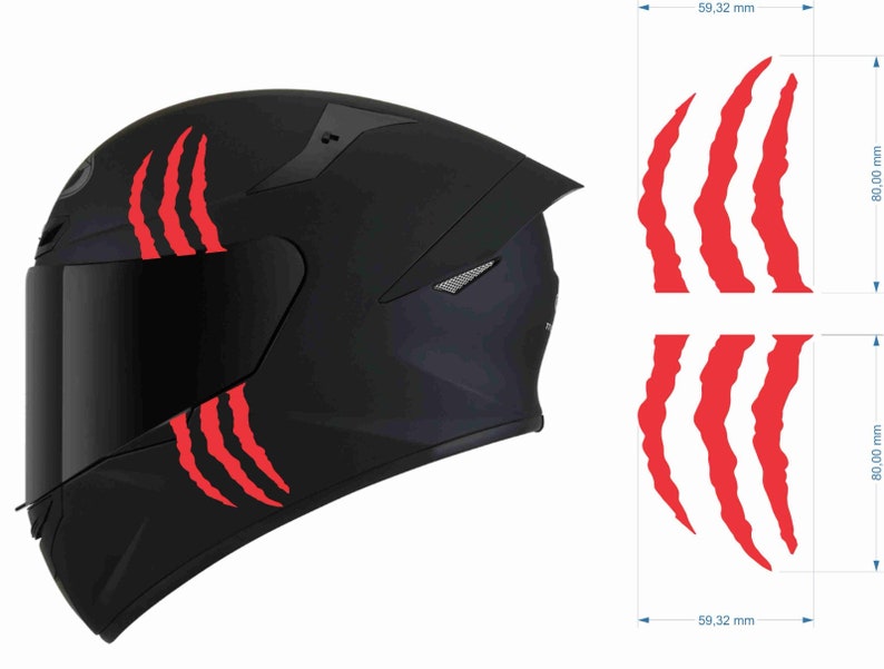 Motorcycle Helmet Sticker | Motorcycle Stickers | Claw Claw Scratches ...