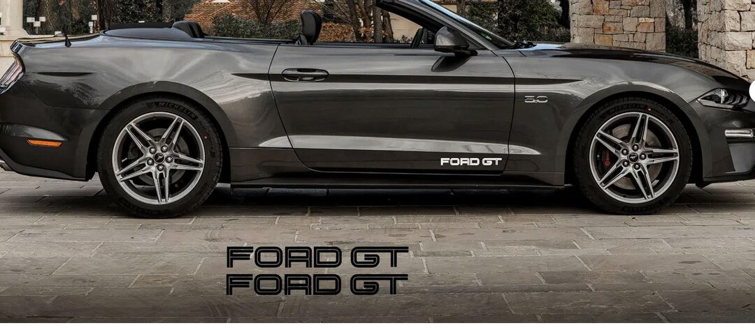 Two Ford GT Logo Emblem Decals Stickers for Sport Racing MUSTANG SHELBY ...