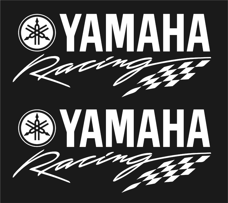 Two Yamaha Racing Logo Decals Stickers for Motorcycle Fairing Fuel Tank ...
