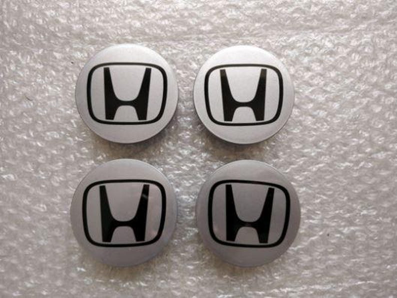 4x Logo Sticker Wheel Center Caps Decal for Honda CIVIC ACCORD CRV Vtec ...
