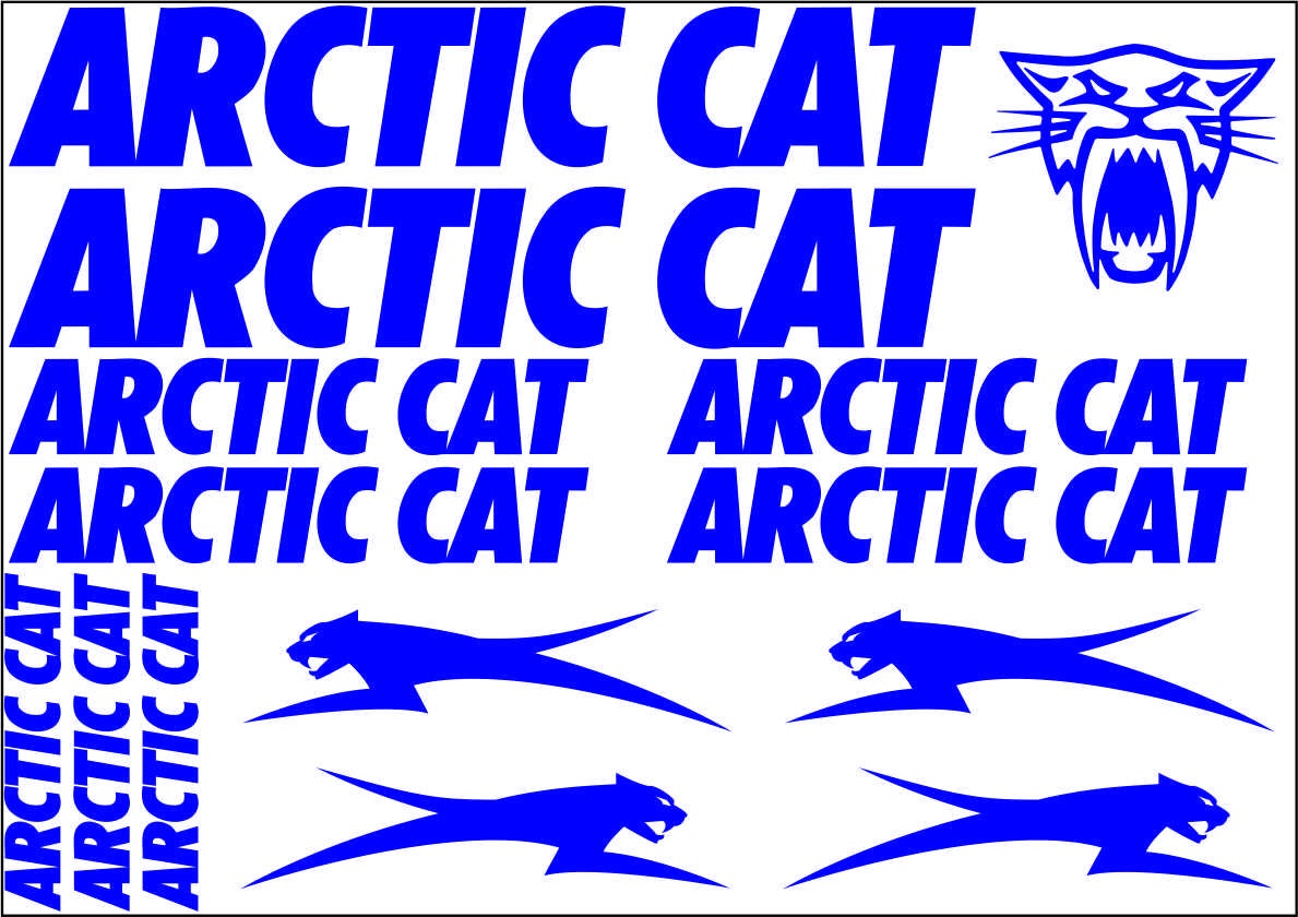 Arctic Cat Stickers Decals Set for Helmet Snowmobile Cars Windows ...