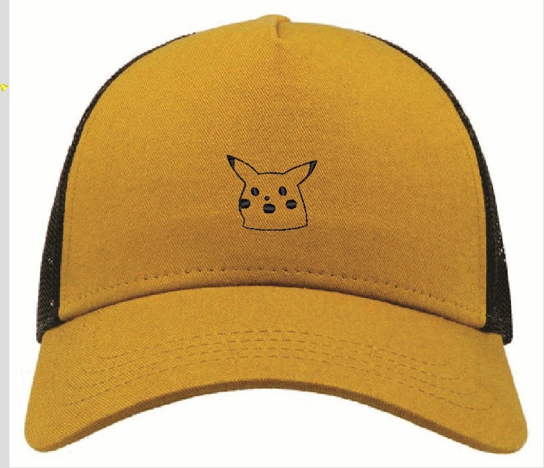 Pikachu Trucker Hat Cap Handmade With Embroidery. - Etsy