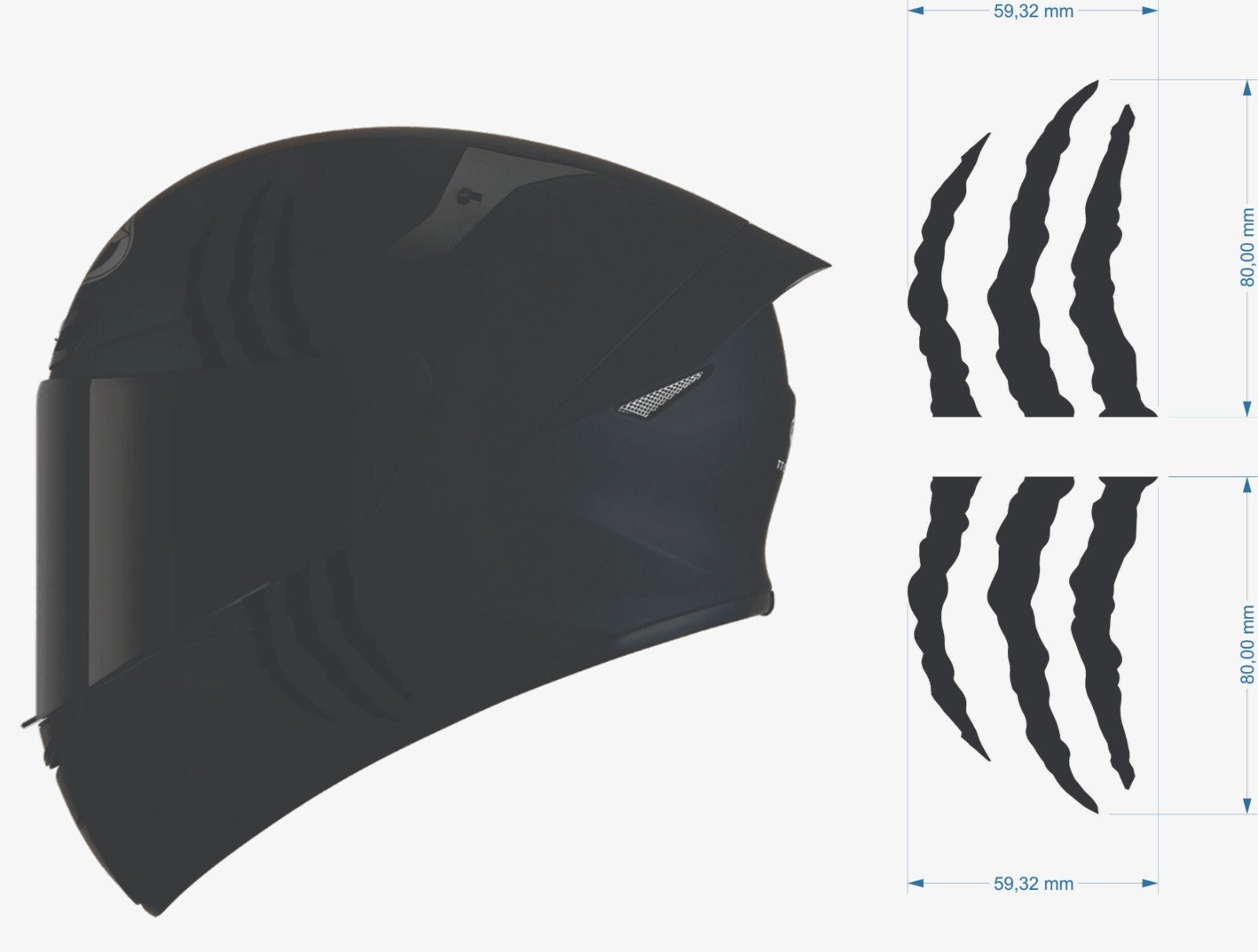 Motorcycle Helmet Sticker | Motorcycle Stickers | Claw Claw Scratches ...