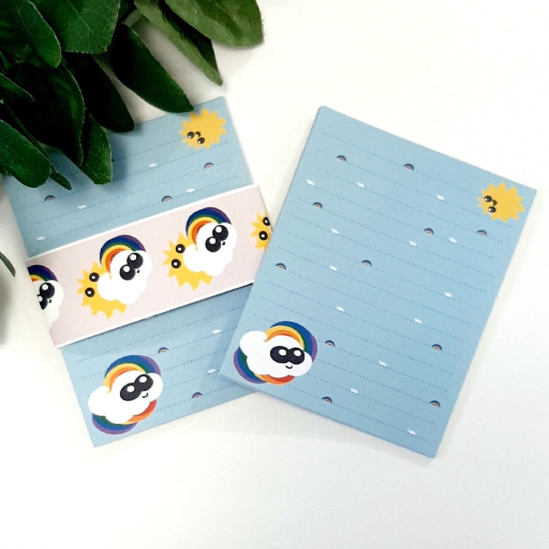 The Cute Sun, Cloud and Rainbow Memo Notepad - Etsy