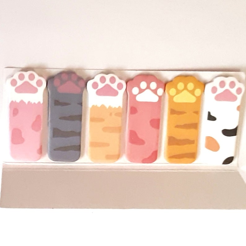 6 Cat Paw Designs Index Sticky Note - Etsy