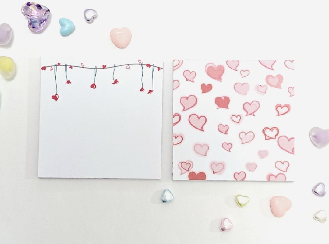 These Cute Heart Valentine Memo Notepad - Etsy