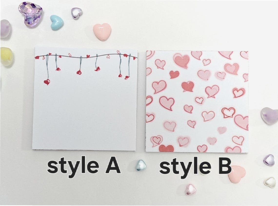 These Cute Heart Valentine Memo Notepad - Etsy