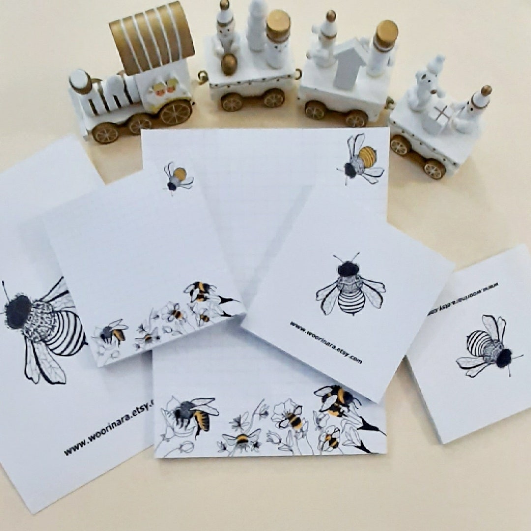 Bee and Flower Memo Notepad - Etsy