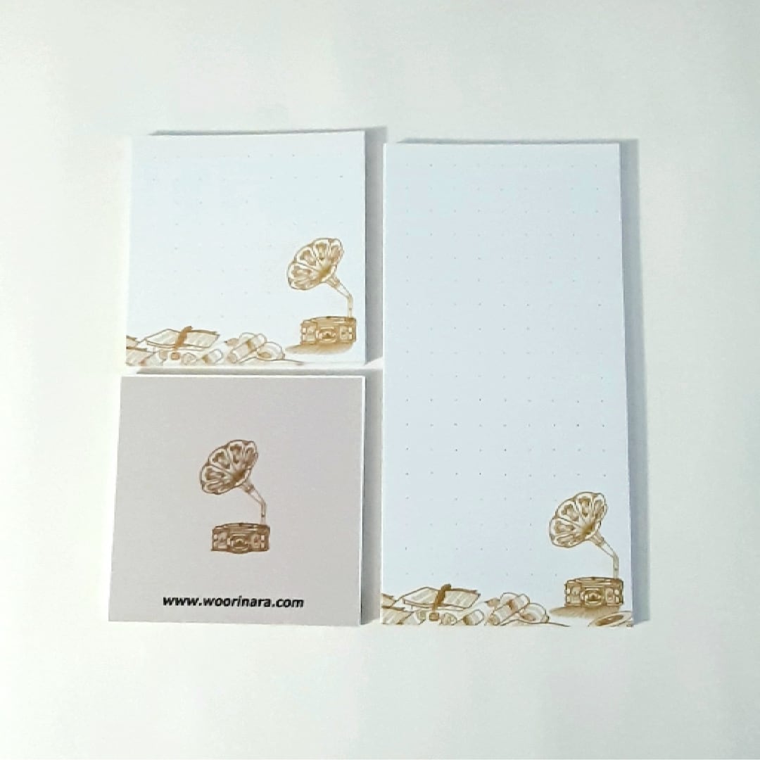 The Vintage Record Player Memo Notepad - Etsy