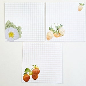 The Strawberry Memo Notepad, 3 Different Strawberry Designs - Etsy