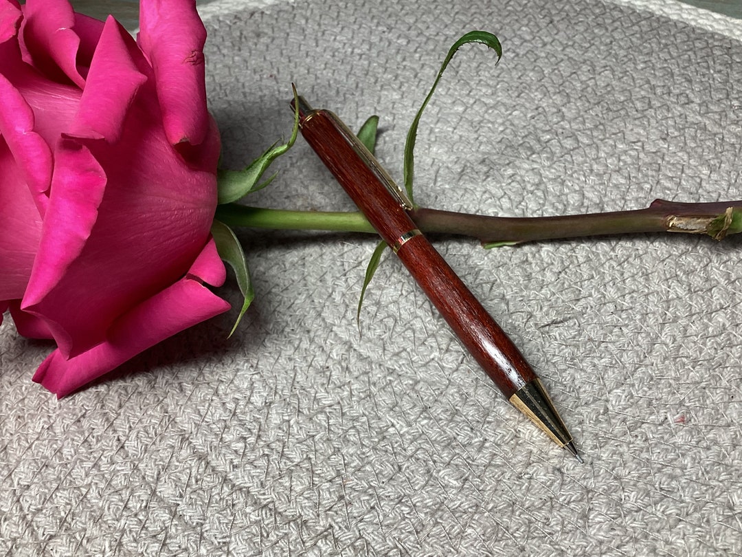 Custom Handmade Mechanical Pencil With Dark Hardwood and Gold Accents ...