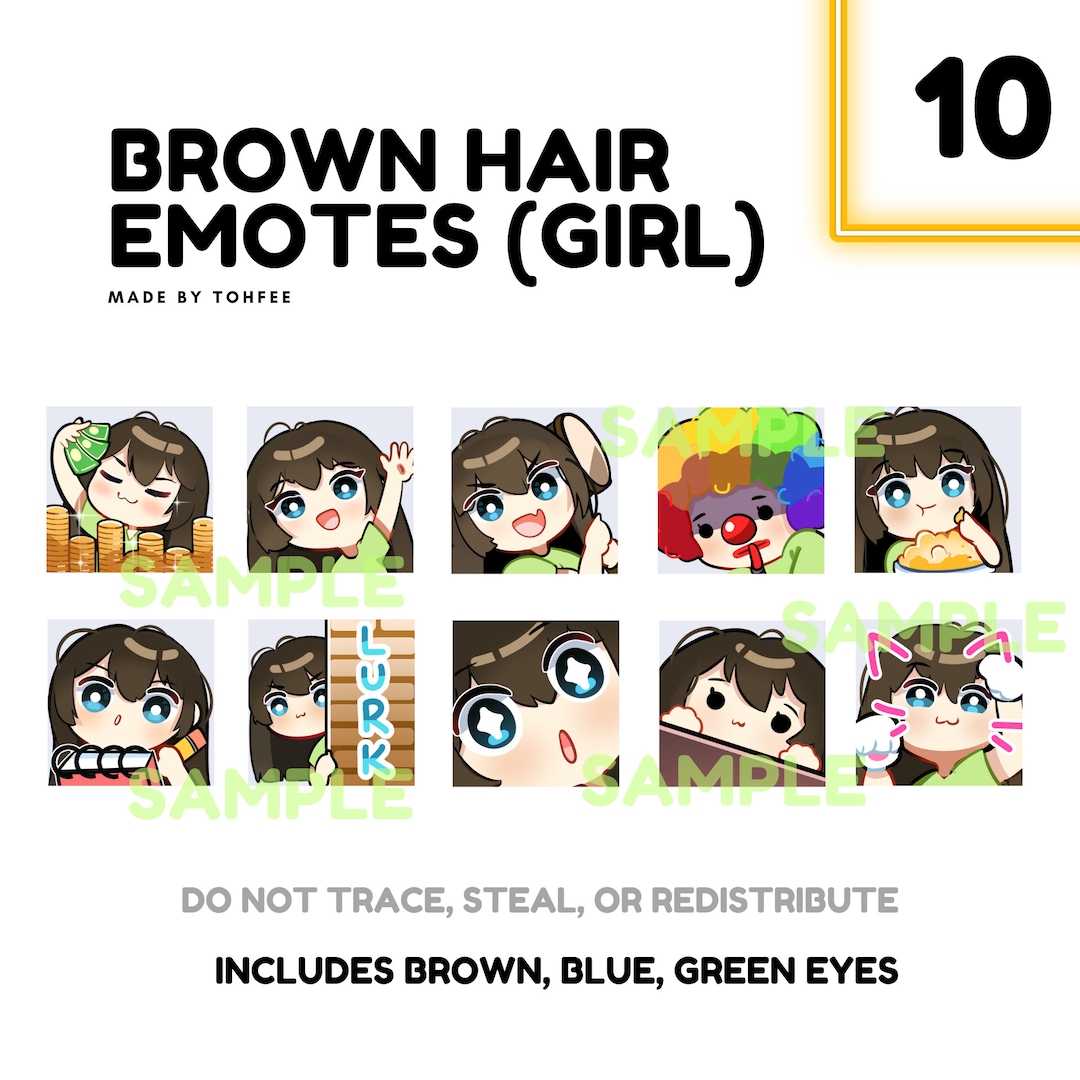 BROWN HAIR GIRL Emotes | Green Eyes | Blue Eyes | Brown Eyes | 10 ...