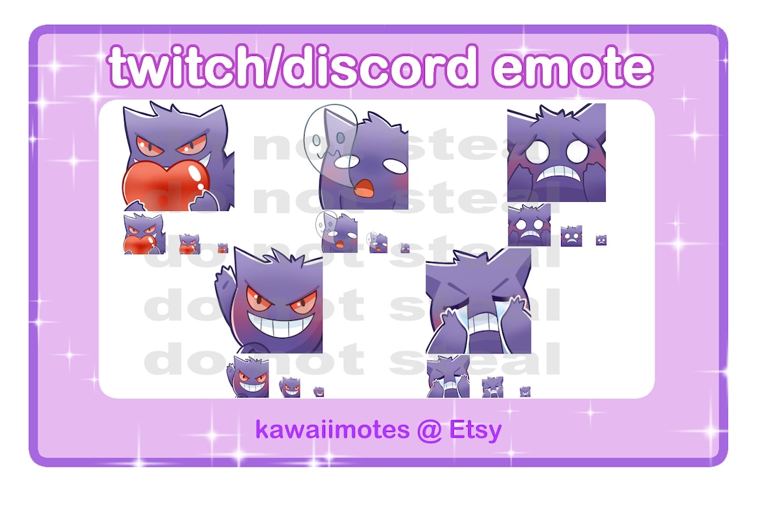ANIMATED Cute Gengar Emote Bundle for Twitch and Discord - Etsy