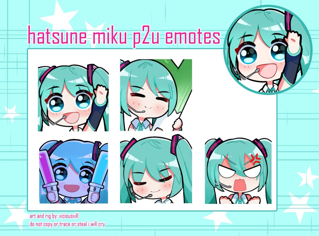 Animated Hatsune Miku Emotes for Twitch and Discord - Etsy