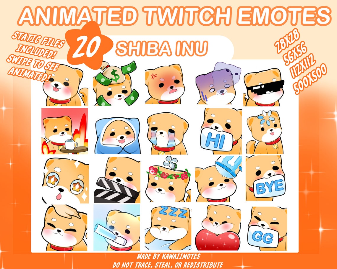 ANIMATED SHIBA INU | Animated Twitch Emotes | Twitch Shiba Inu | Cute ...