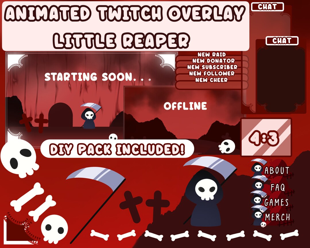 LITTLE REAPER OVERLAY | Spooky Overlay | Halloween Overlay | Twitch ...