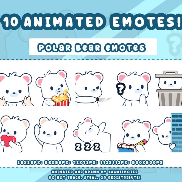Polar Bear Twitch Emotes - Etsy