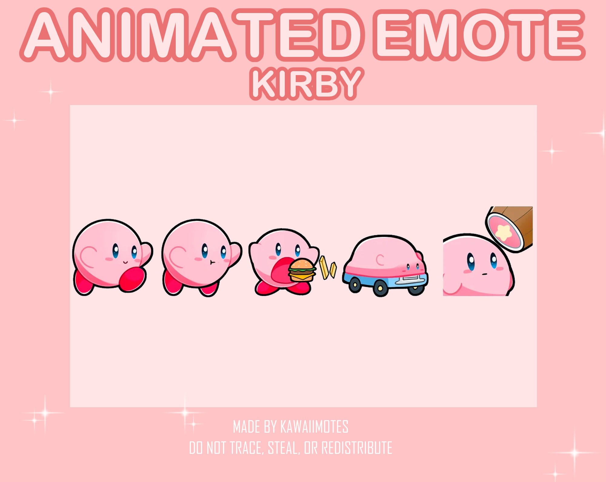 5 ANIMATED KIRBY EMOTES **read Note - Etsy