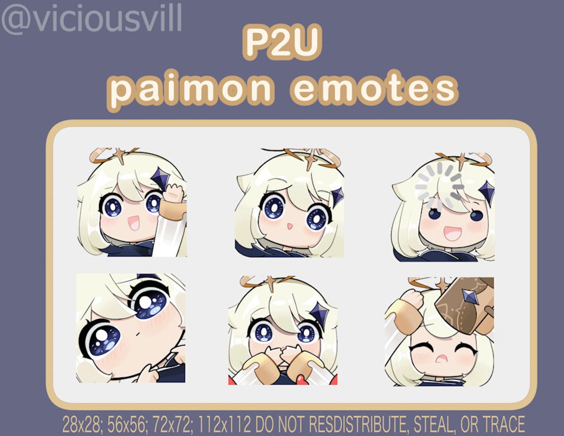 ANIMATED Paimon Emotes for Twitch and Discord - Etsy