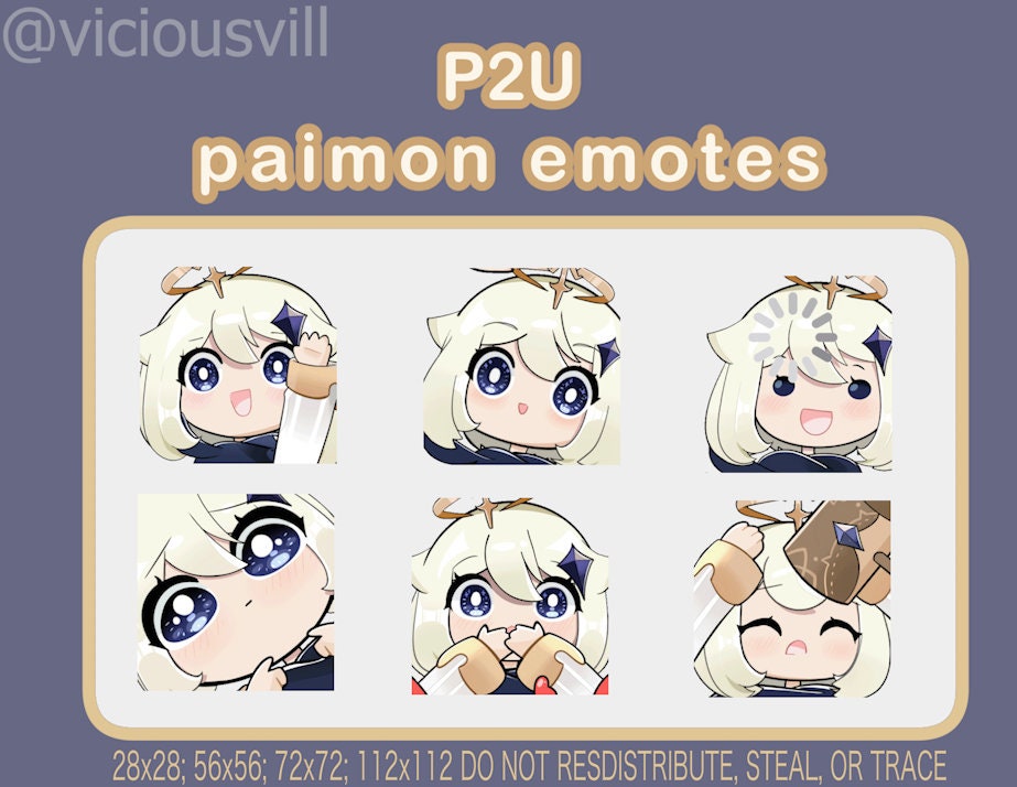 ANIMATED Paimon Emotes for Twitch and Discord - Etsy