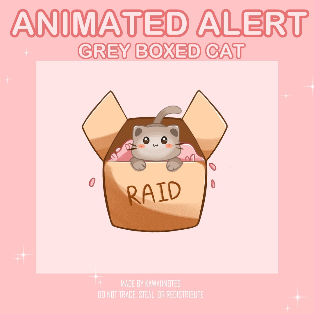 GREY CAT ALERT | Animated Twitch Alert | Cat Alert | Cute Alert ...